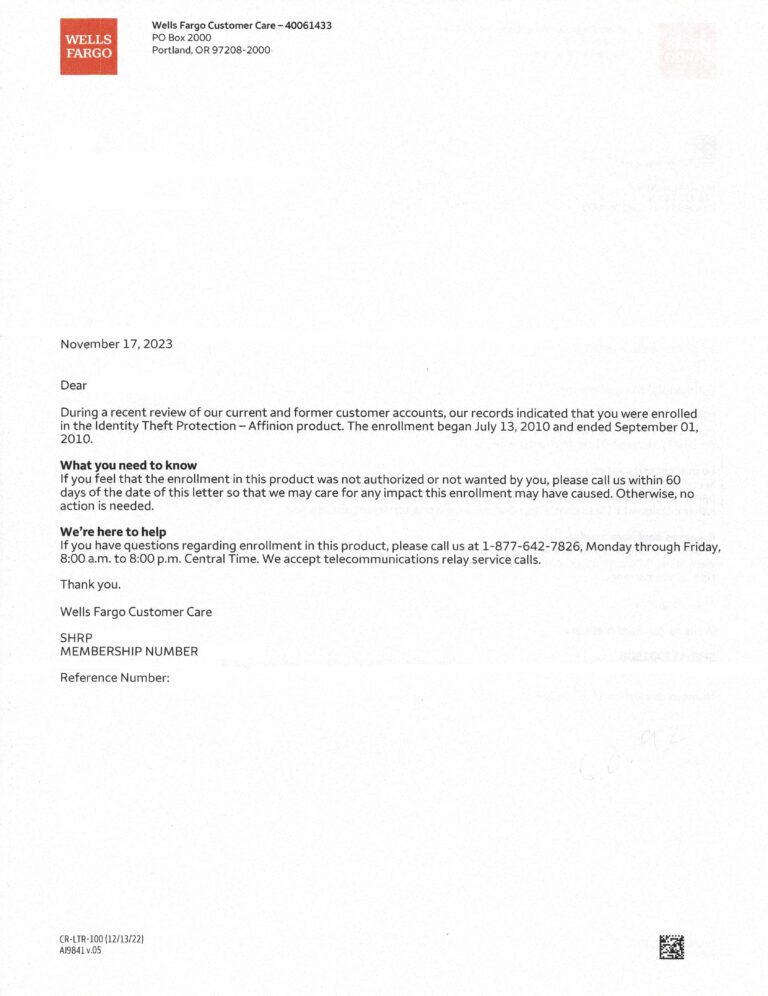If You Get This Letter From Wells Fargo Don't Throw It Away - It Could ...